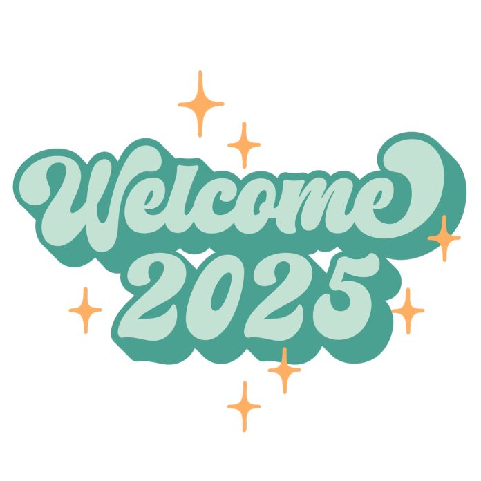 Retro Welcome 2025 New Year Quote|D-1237871