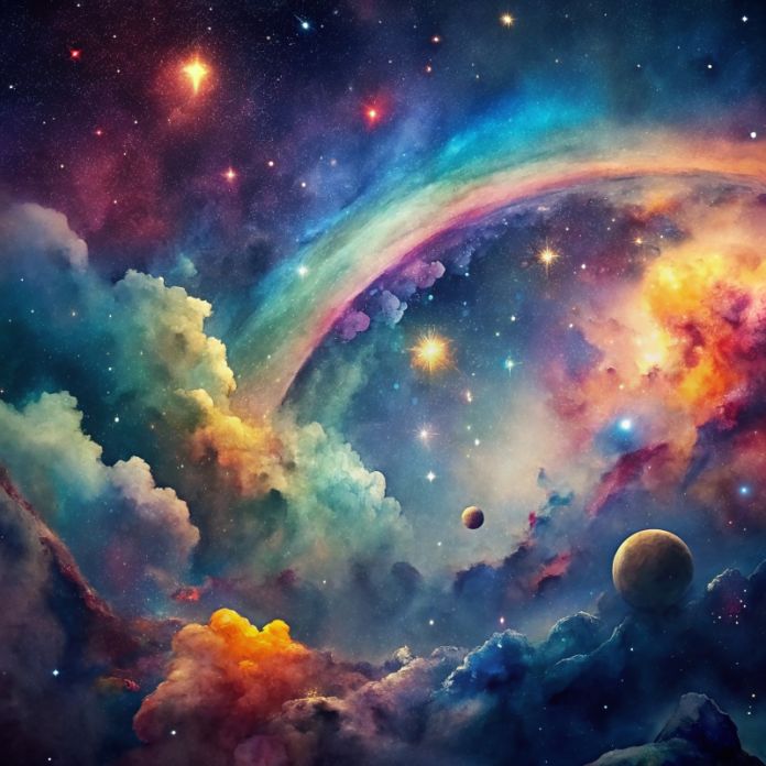 Magic Rainbow Space Wallpaper