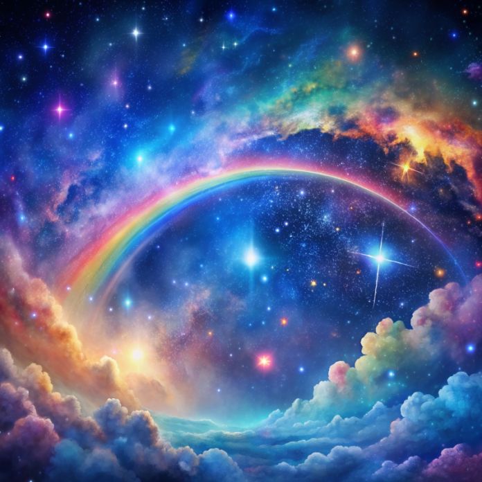 Magic Rainbow Clouds Space Wallpaper