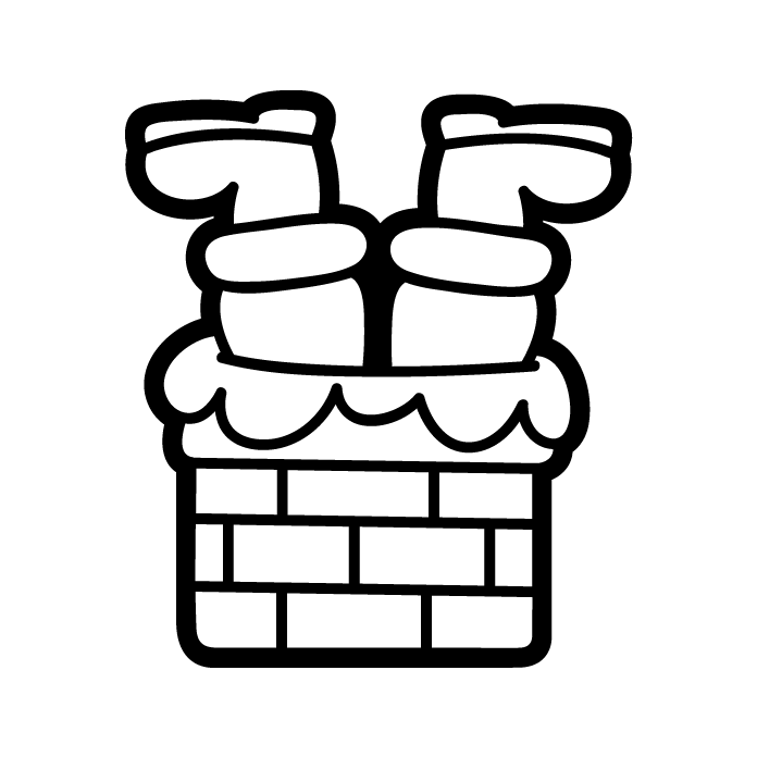 funny santa stuck in a chimney lineart|D-1228877