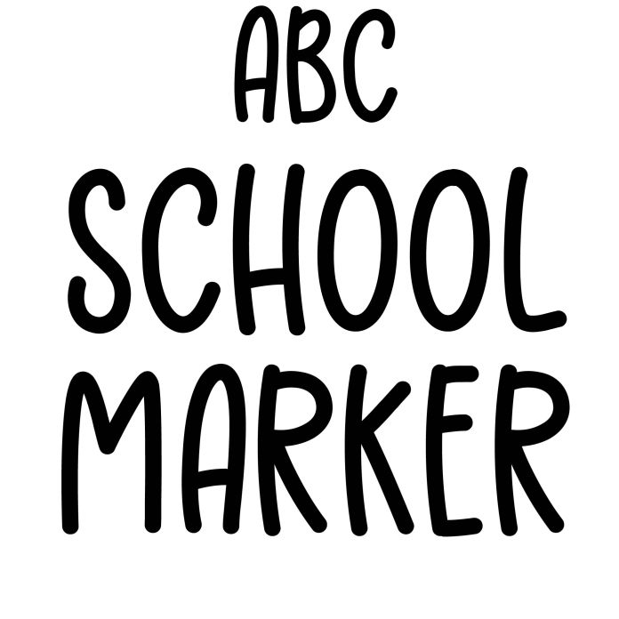 School marker handwriting font