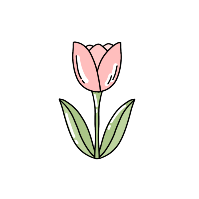 cute pink tulip sticker|D-1236574