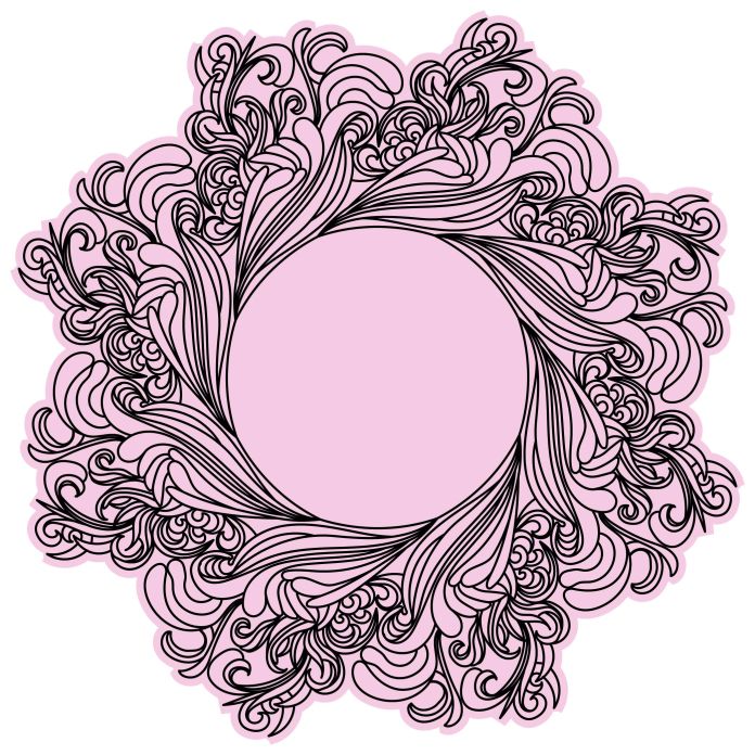 Elegant Scroll Wreath Frame Border|D-1233520