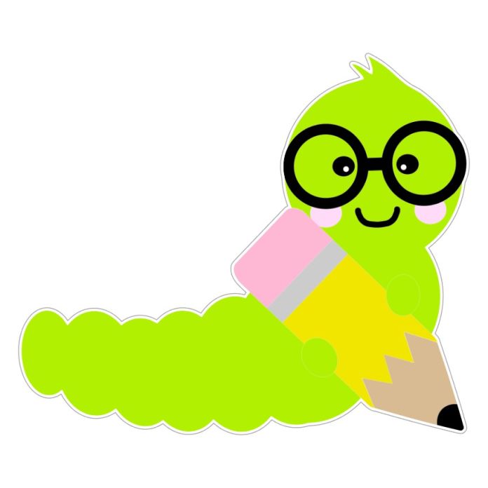 Bookworm with a Pencil-Print and Cut|D-1226736