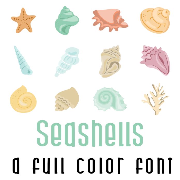 Seashells Full Color Font