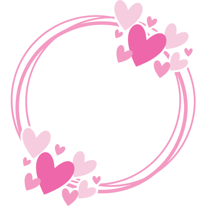 circular frame with hearts