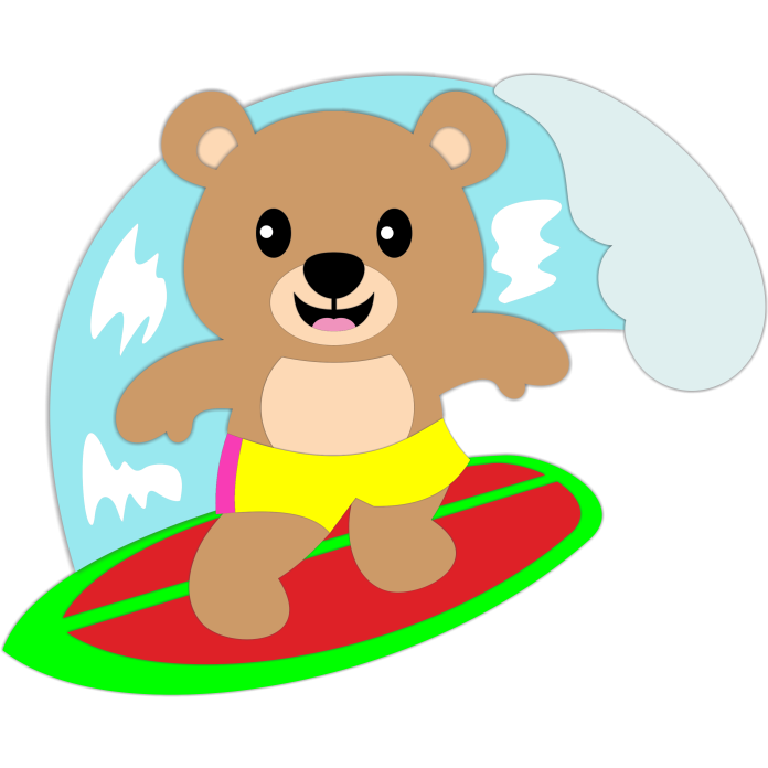 bear surfing