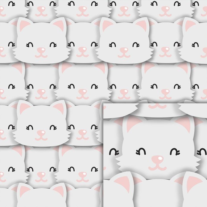 white cats pattern|D-1240985