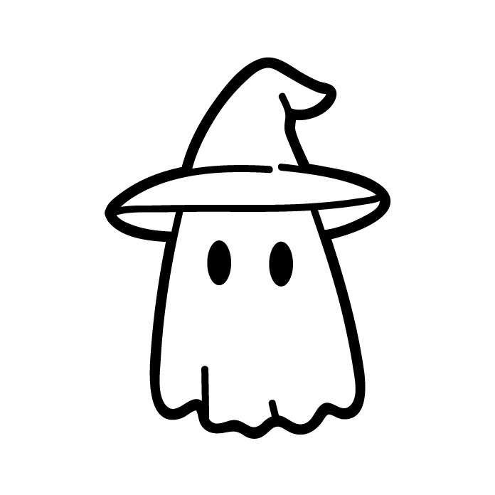 cute simple ghost lineart|D-376029