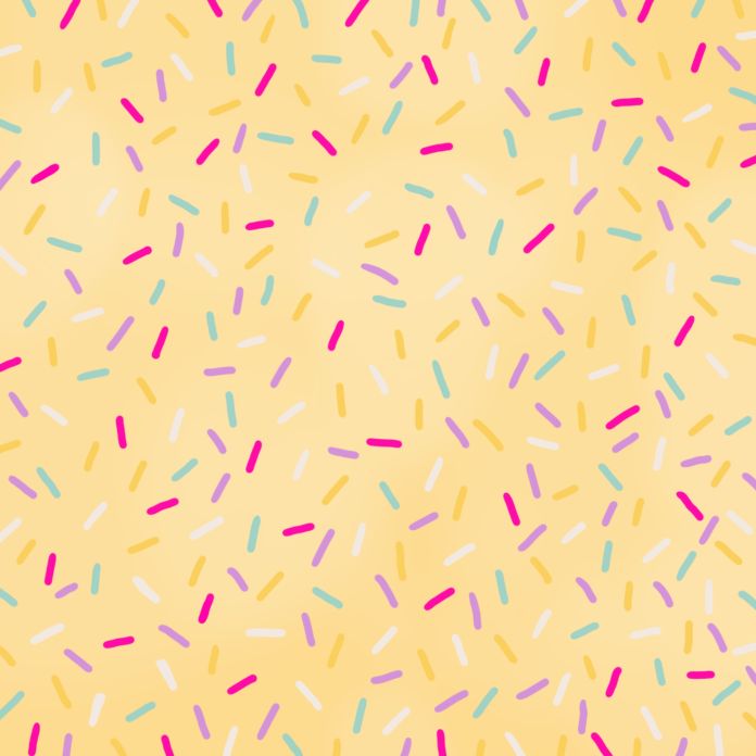 Yellow Sprinkles Hand Drawn Background Pattern