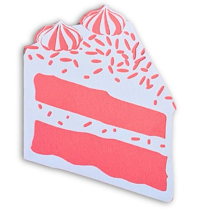 Cake Slice Card 3D SVG Template for Craft Cutters|D-1259193