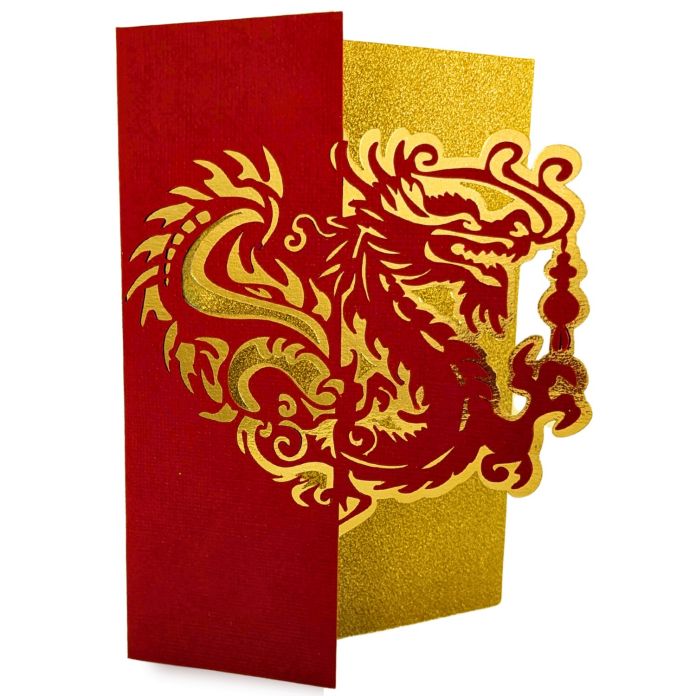 Chinese Dragon Card 3D SVG for Cutting Machines|D-1252508