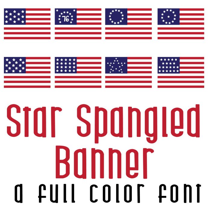 Star Spangled Banner Full Color Font|D-367936