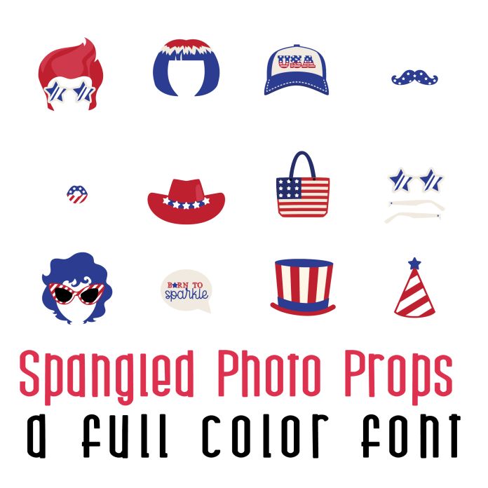 Star Spangled Photo Props Full Color Font