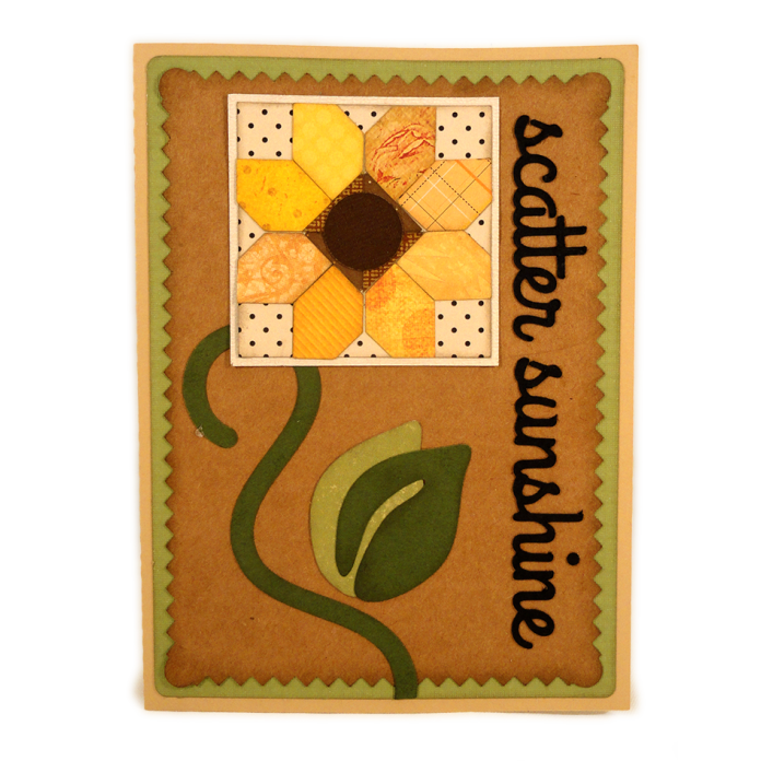 Card Sunflower Patchwork Stem A-6|D-375597