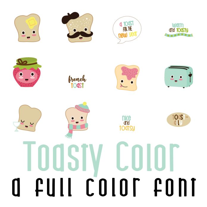Toasty Full Color Font|D-1239745