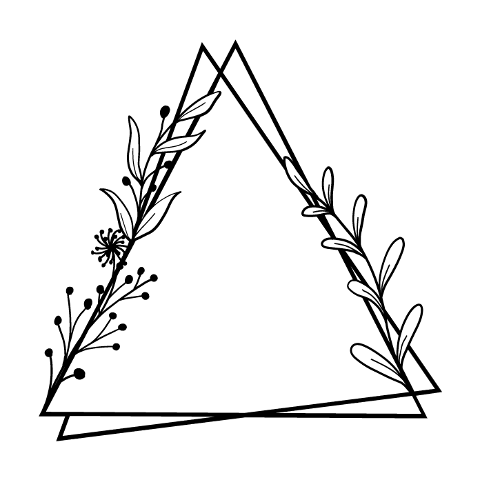 triangular floral frame