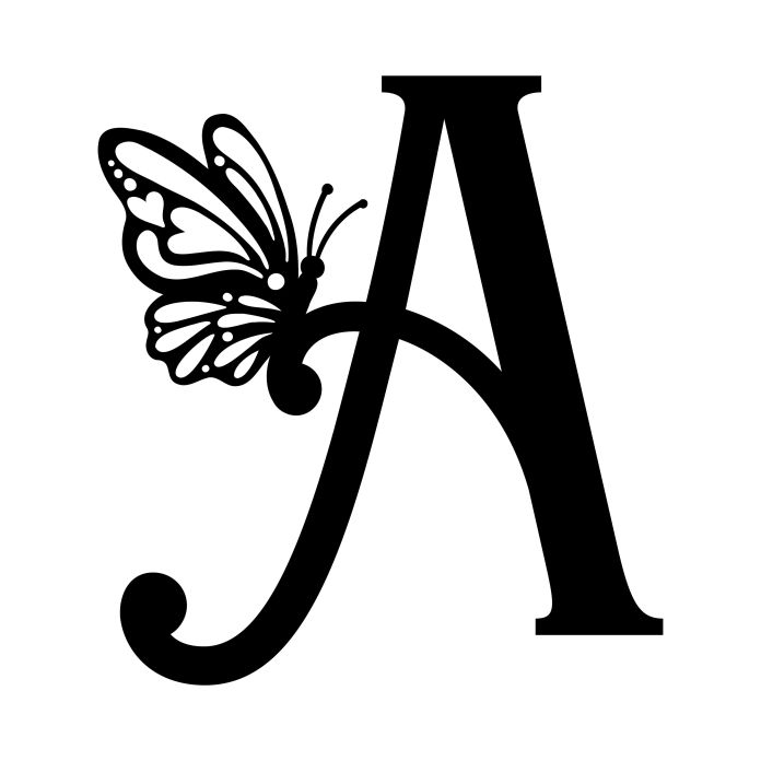 Butterfly Monogram Letter 'A' for Personalization|D-1238967
