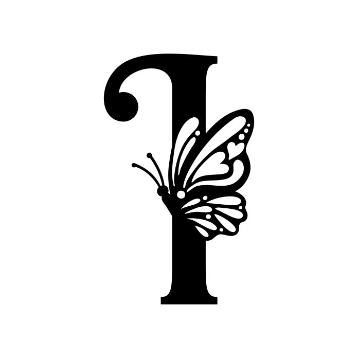 Monogram Letter I with Monarch Butterfly|D-1238982