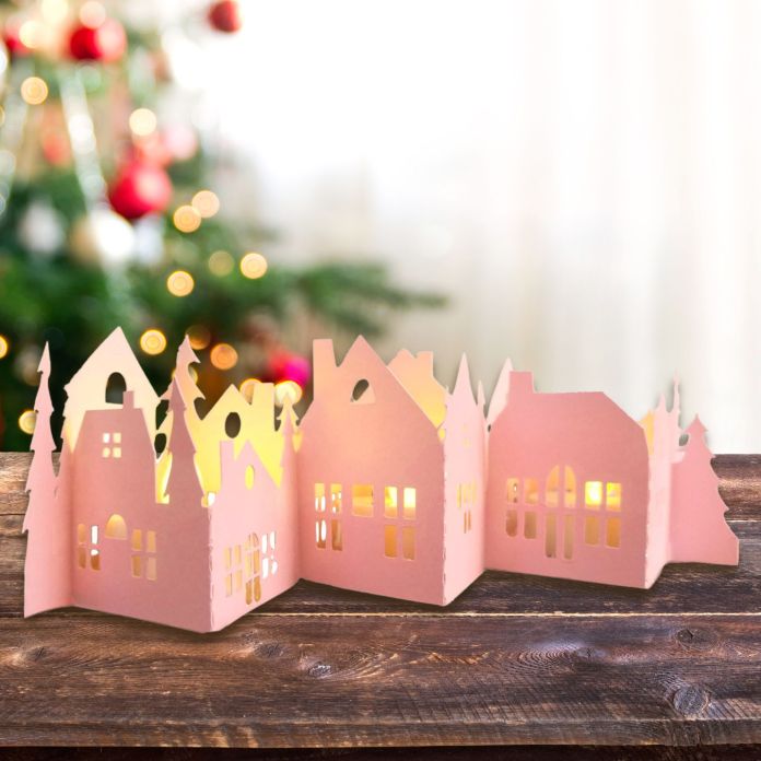 Christmas Village Tea Light Card|D-1231452