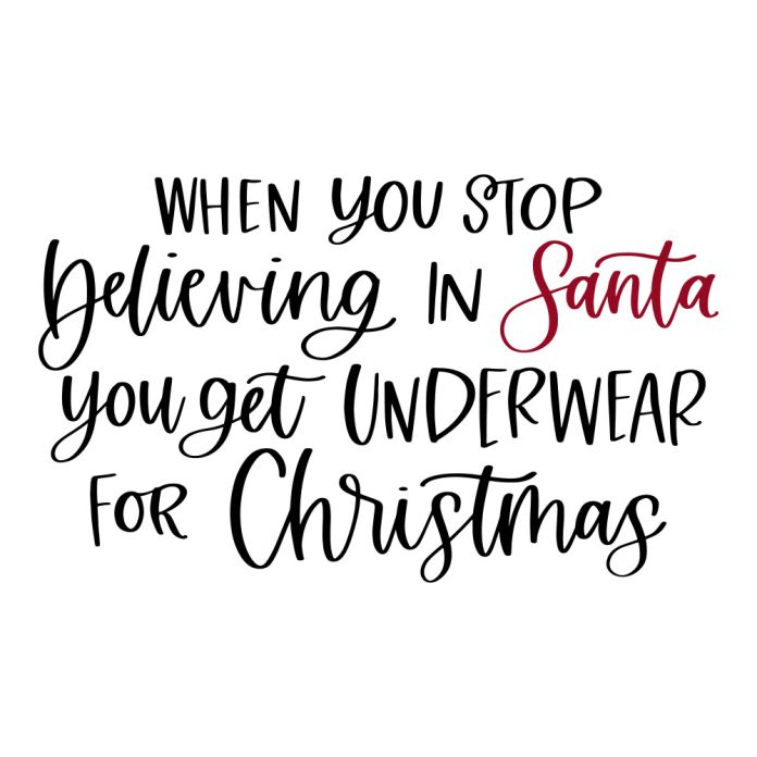 When You Stop Believing in Santa You Get Underwear for Christmas|D-374363